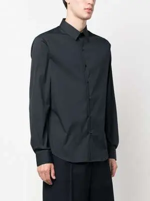 Sandro Fitted Stretch Cotton Shirt - Blue