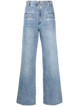 Sandro High-waisted Wide-leg Jeans - Blue