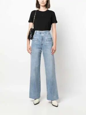 Sandro High-waisted Wide-leg Jeans - Blue