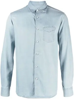 Officine Générale Button-up Lyocell Shirt - Blue