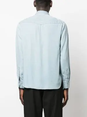Officine Générale Button-up Lyocell Shirt - Blue