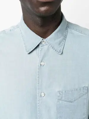 Officine Générale Button-up Lyocell Shirt - Blue