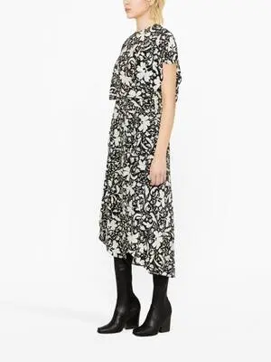 Stella McCartney Floral-print Silk Midi Dress - Black