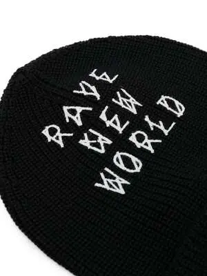 44 LABEL GROUP Logo-print Ribbed-knit Beanie