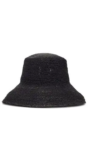 Hat Attack Chic Crochet Bucket Hat - Black