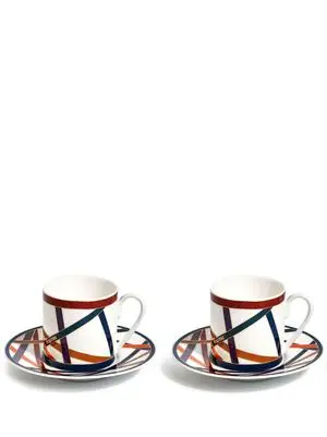 Missoni Nastri Coffee Cup And Saucer - White