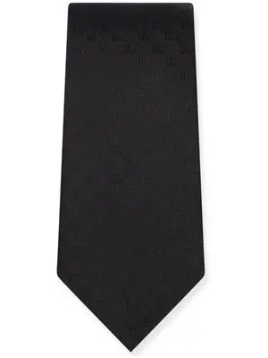 Dolce & Gabbana Logo-jacquard Silk Neck Tie - Black