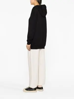 LANVIN Logo-embroidered Hoodie - Black