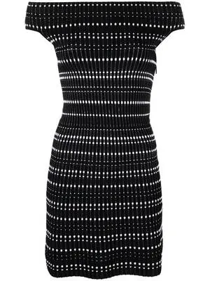 Alexander McQueen Off-shoulder Knitted Minidress