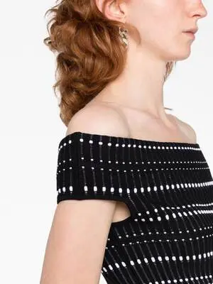 Alexander McQueen Off-shoulder Knitted Minidress