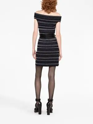Alexander McQueen Off-shoulder Knitted Minidress