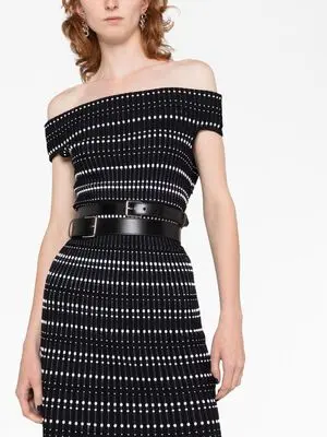 Alexander McQueen Off-shoulder Knitted Minidress
