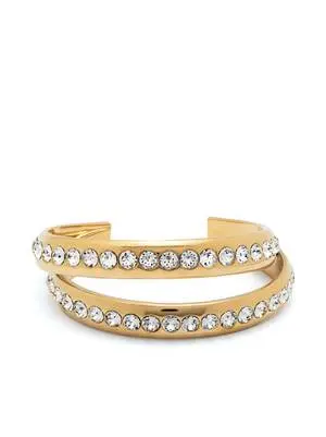 Amina Muaddi Jahleel Crystal Bangle Bracelet - Gold
