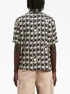 Palm Angels Palm-tree Print Bowling Shirt - Black