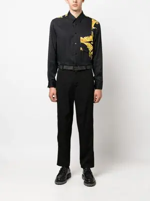 Versace Baroque-print Spread-collar Shirt