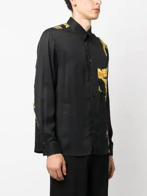 Versace Baroque-print Spread-collar Shirt