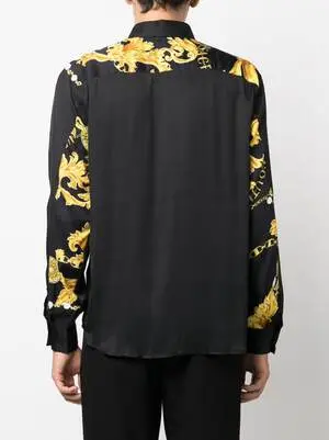 Versace Baroque-print Spread-collar Shirt