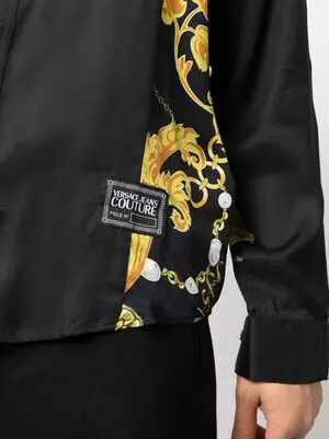 Versace Baroque-print Spread-collar Shirt