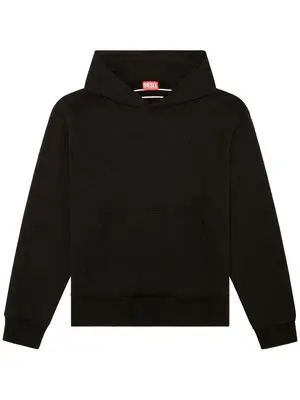 DIESEL® Cotton Hoodie With Embroidered Logo Detail