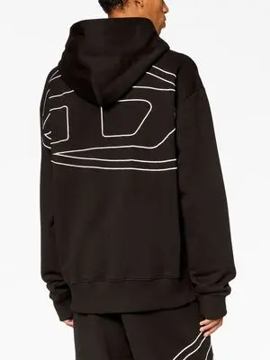 DIESEL® Cotton Hoodie With Embroidered Logo Detail