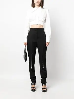 Alexander McQueen Zip-embellished Wool Trousers