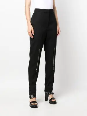 Alexander McQueen Zip-embellished Wool Trousers