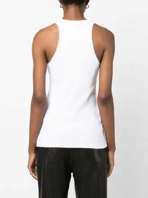 Pinko Logo-print Ribbed Tank Top - White