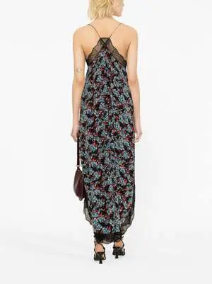 Zadig&Voltaire Risty Floral-print Silk Slip Dress - Black