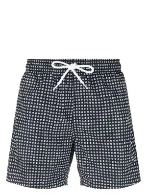 Sundek Graphic-print Recycled Polyester Swim Shorts - Black