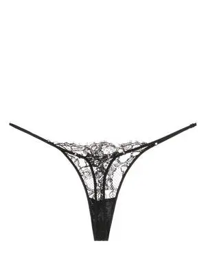 Kiki De Montparnasse Sheer Lace-detail Cotton Thong