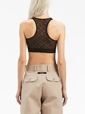 Palm Angels Sheer-lace Logo Racerback Bra