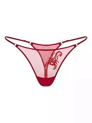 ZHILYOVA Scorpio-embroidery Tulle Thong - Red
