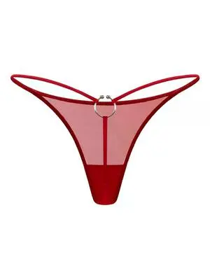 ZHILYOVA Dune Ring-hardware Sheer Thong - Red