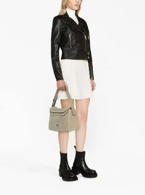 Pinko Big Leaf Suede Shoulder Bag