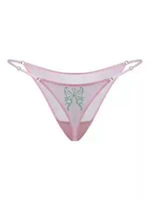 ZHILYOVA Butterfly-embroidery Tulle Thong - Pink
