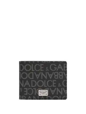Dolce & Gabbana Logo-jacquard Bi-fold Wallet - Black