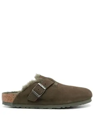 BIRKENSTOCK Boston Vl Suede Slides - Green