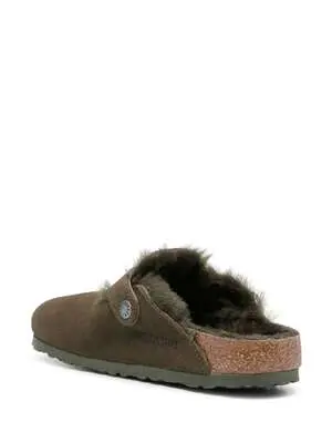 BIRKENSTOCK Boston Vl Suede Slides - Green
