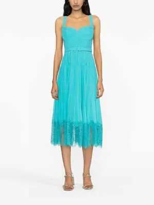 SELF-PORTRAIT Pleated Chiffon Bustier Dress