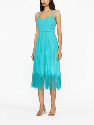 SELF-PORTRAIT Pleated Chiffon Bustier Dress