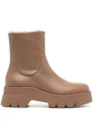 Women's Round Toe Leather Boots