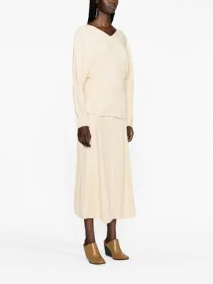 Stella McCartney Stitched Long-sleeve V-neck Blouse