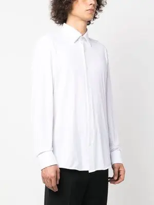 BOSS Pointed-collar Long-sleeve Shirt - White