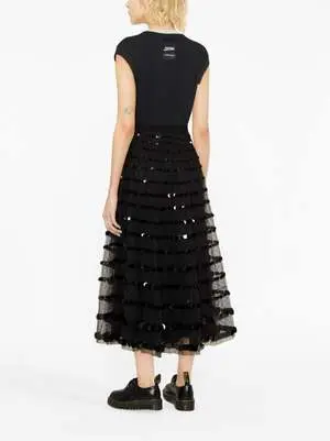 Red Valentino Sequin-embellished Tulle Midi Skirt