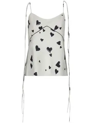 Marni Bunch Of Hearts Silk Camisole Top - White