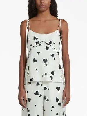 Marni Bunch Of Hearts Silk Camisole Top