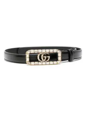 Gucci Double G-buckle Leather Belt - Black
