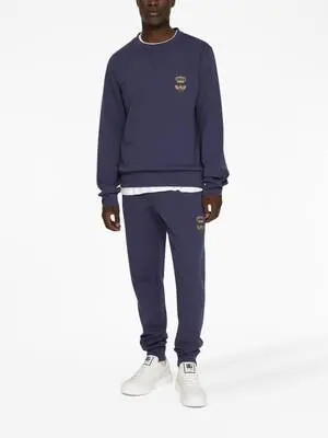 Dolce & Gabbana Bee-embroidered Cotton Sweatshirt - Blue
