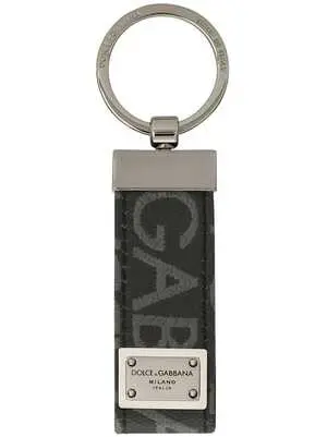 Dolce & Gabbana Logo Jacquard Keyring - Black