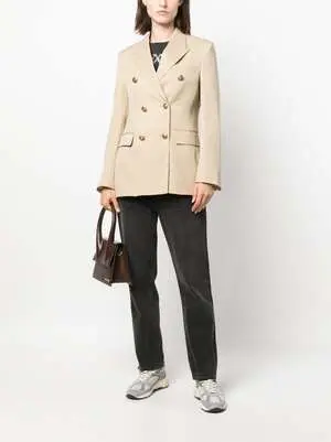 GOLDEN GOOSE Double-breasted Virgin Wool Blazer - Neutrals